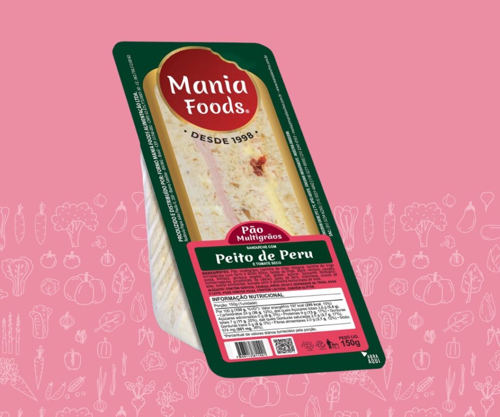 Sanduíche Peito de Peru com Tomate Seco – Mania Foods